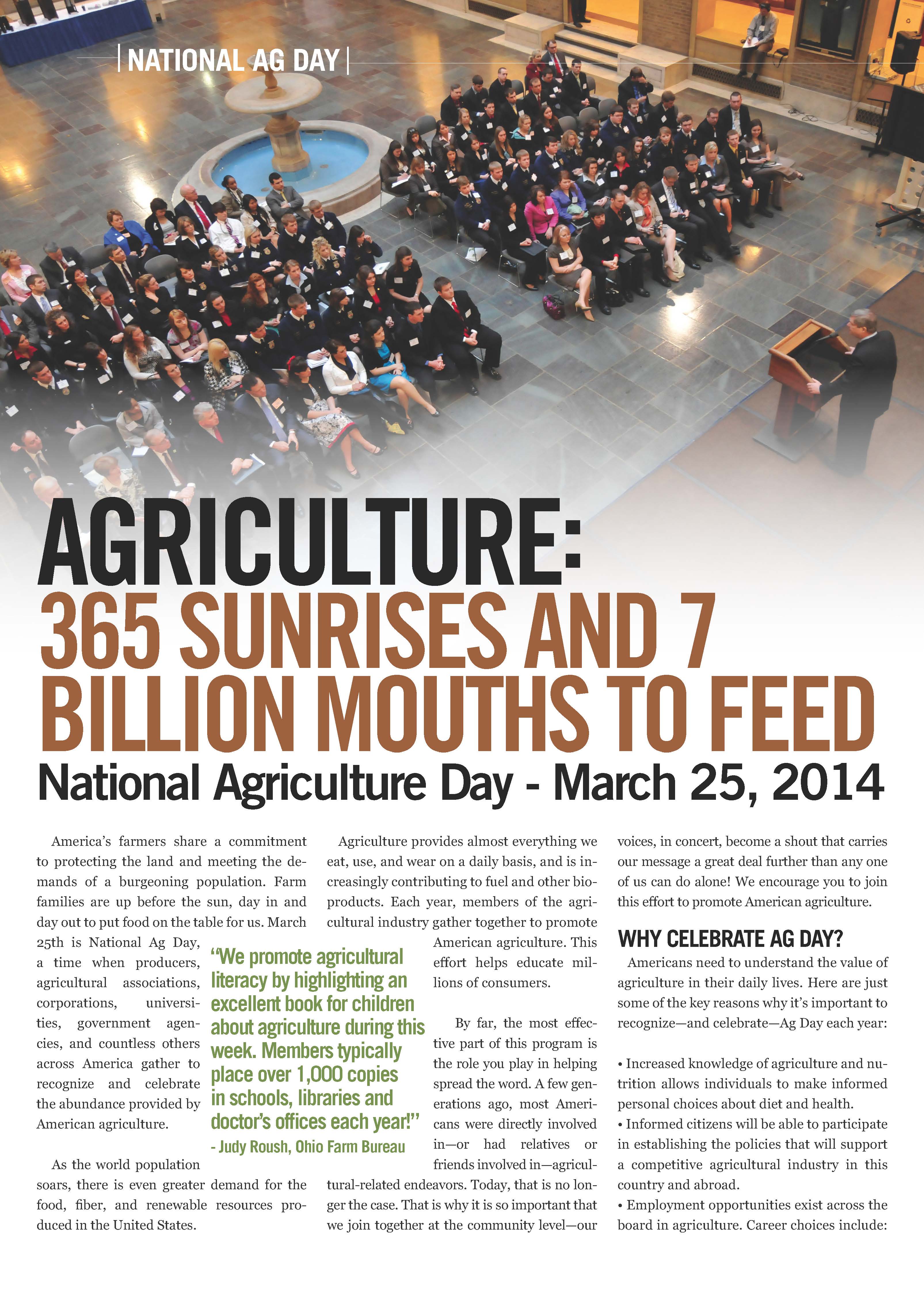 National Ag Day - Agriculture: 365 Sunrises and 7 Billion Mouths to ...